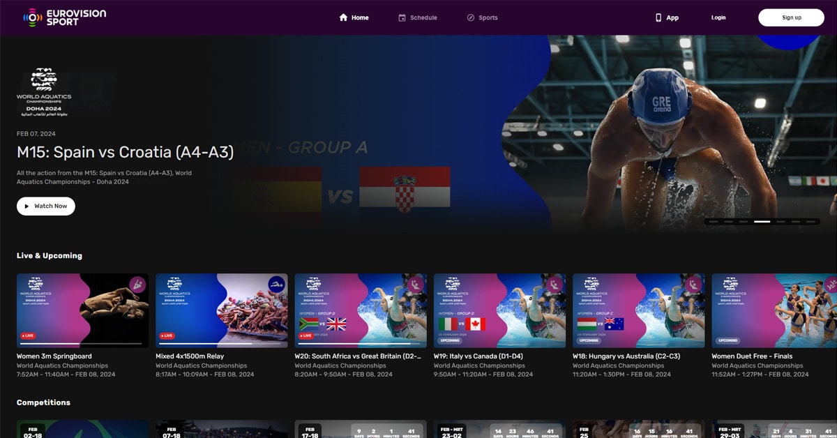 Eurovision Sport: gratis streamingdienst voor live sport
